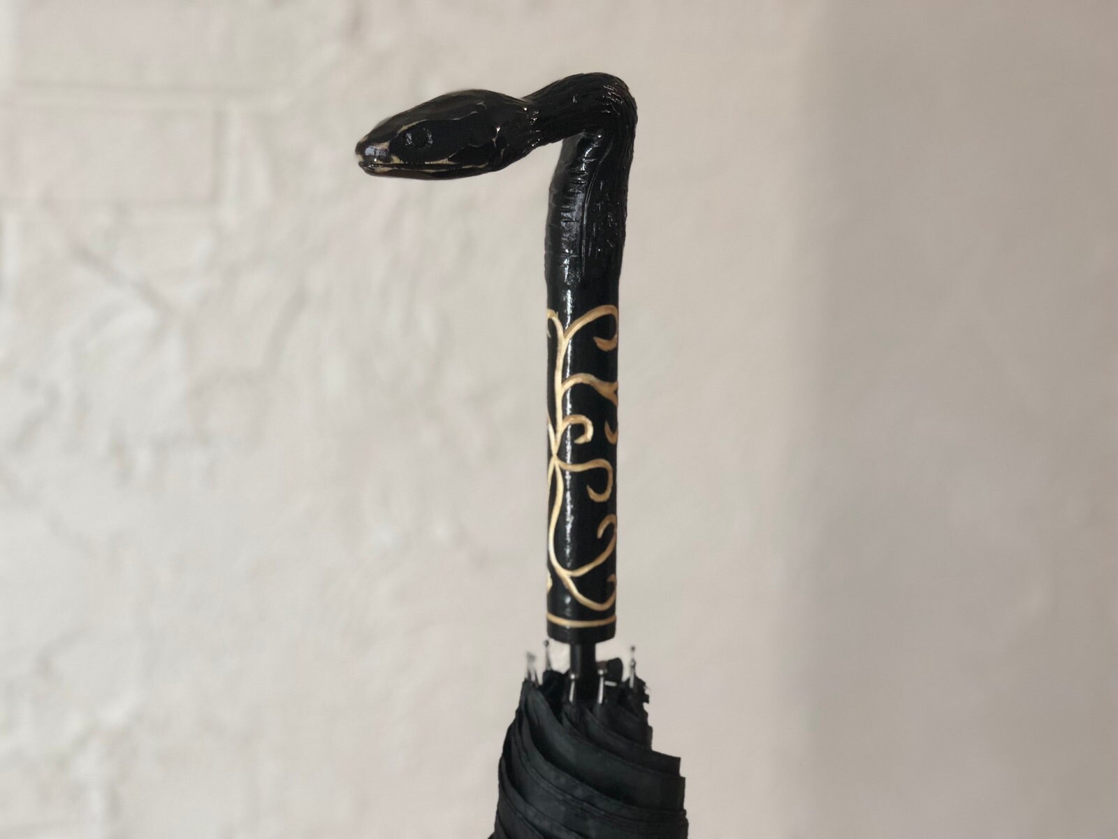 Hand Carved Wooden Umbrella Serpent Design Umbrella Snake | Etsy