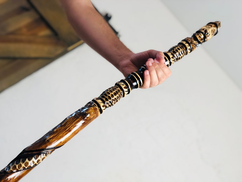 Fantasy Staff Wood Carving Staff Ceremonial Staff Wood - Etsy UK