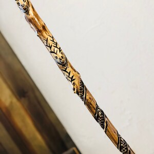 Forest Hiking Stick Bird, Wizard Stick Wooden Staff, Hand Carved Hiking ...