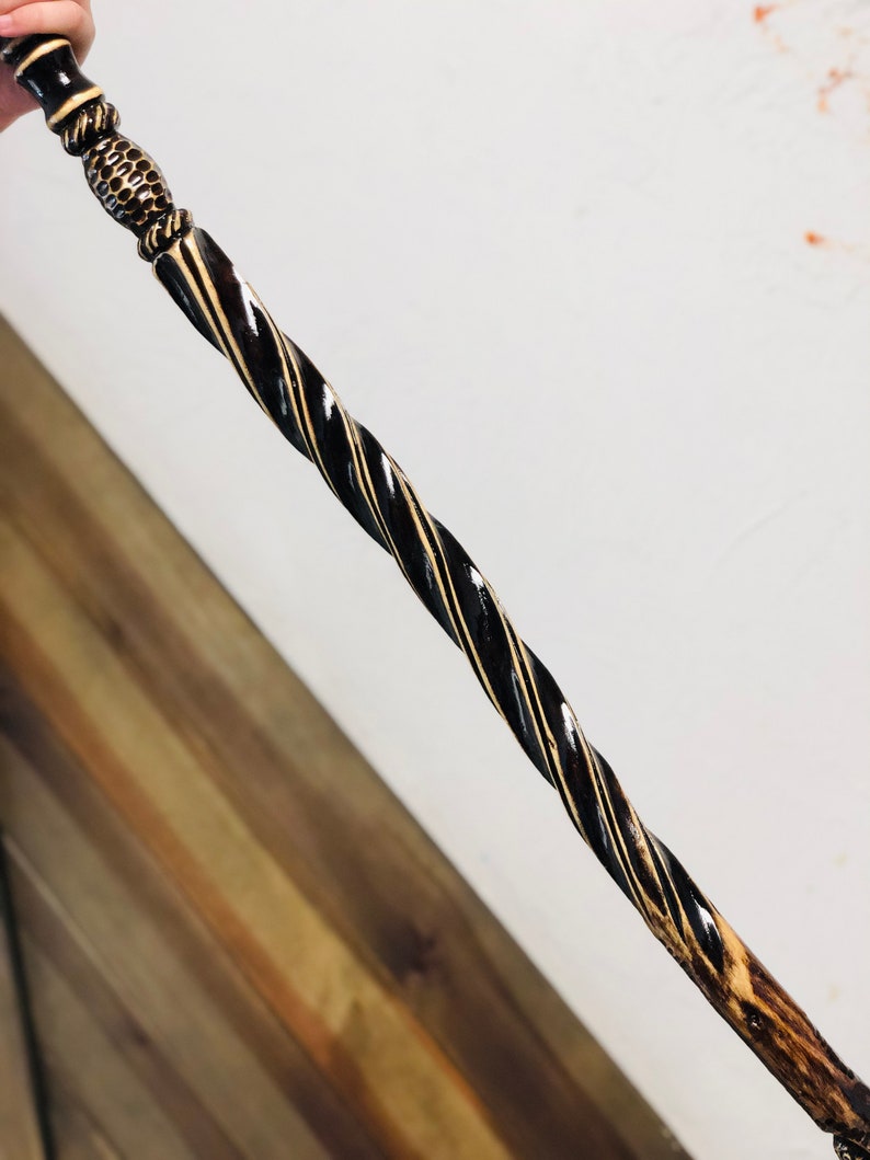 Zauberer Wanderstab Zaubererstab Wanderstab aus Holz Larp | Etsy