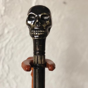 Carved Walking Cane Skull Black Walking Cane for Men Hand Carved ...