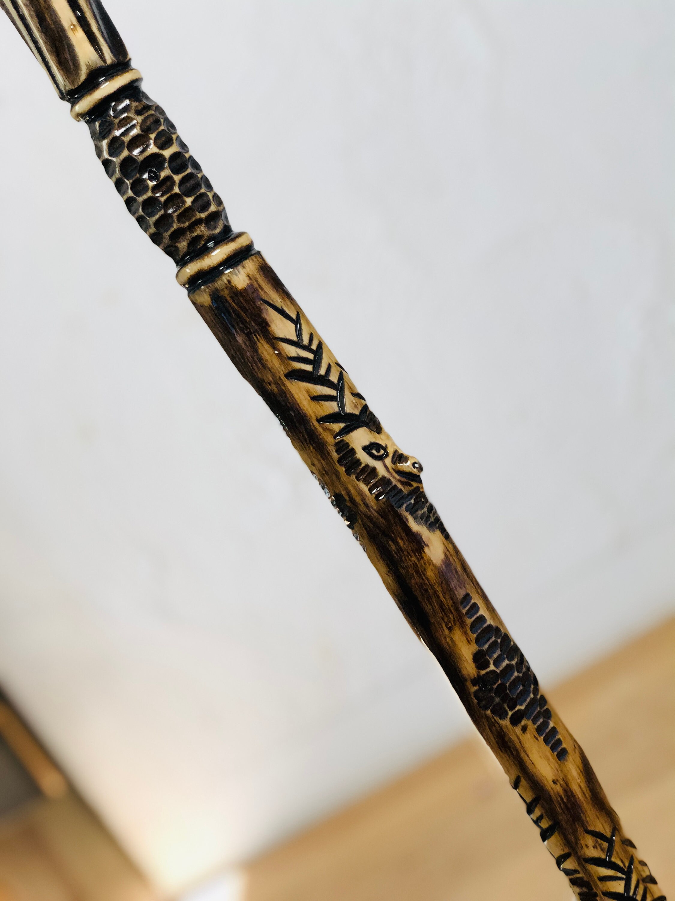 Wooden hiking stick Wizard staff Hiking staff Mage staff | Etsy