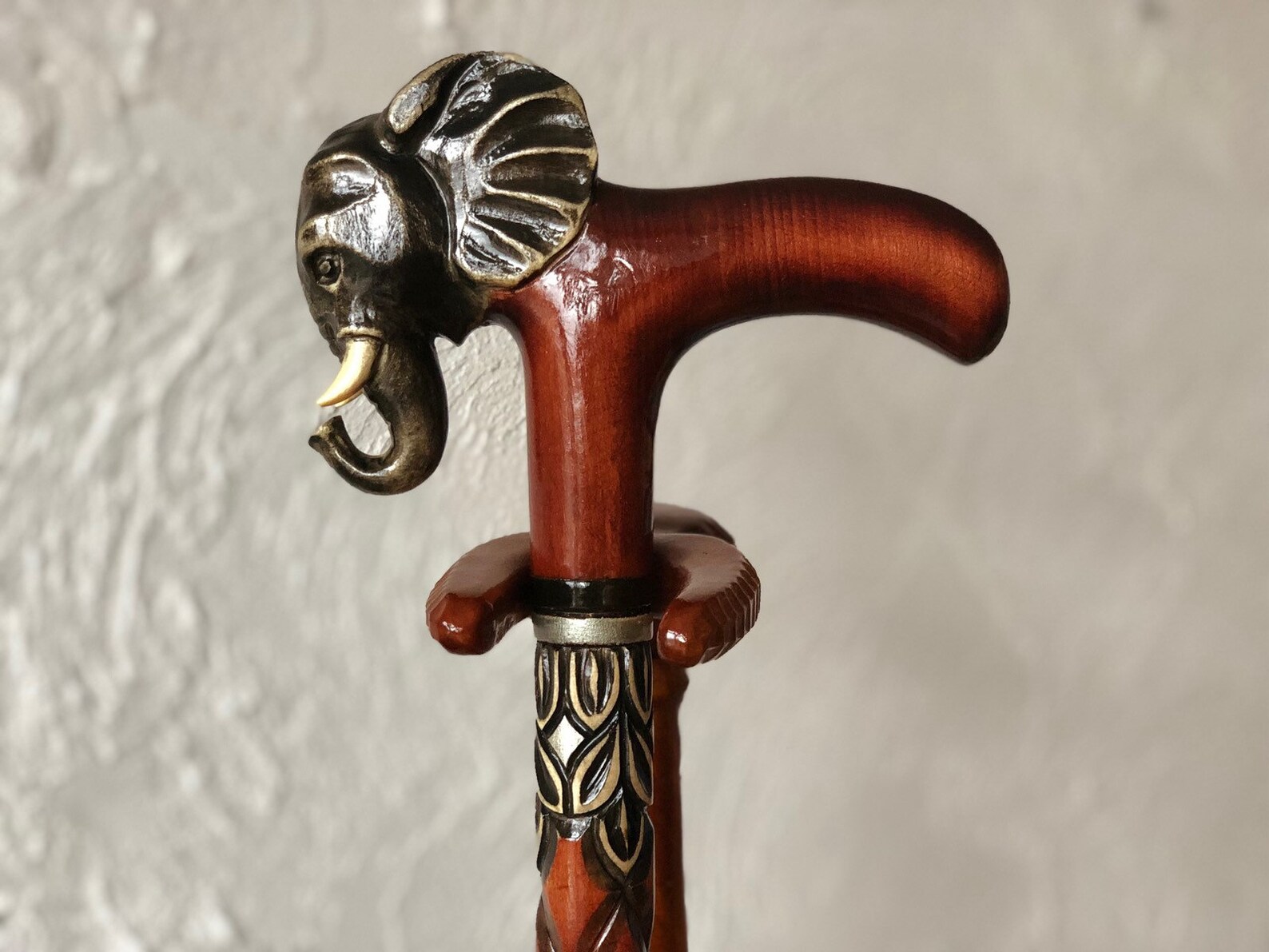 Wood Walking Cane Elephant - Etsy