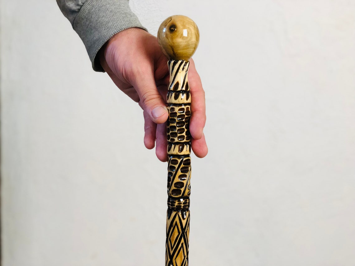 Wood Walking Stick 35 Inch Wizards Walking Sticks Mage - Etsy