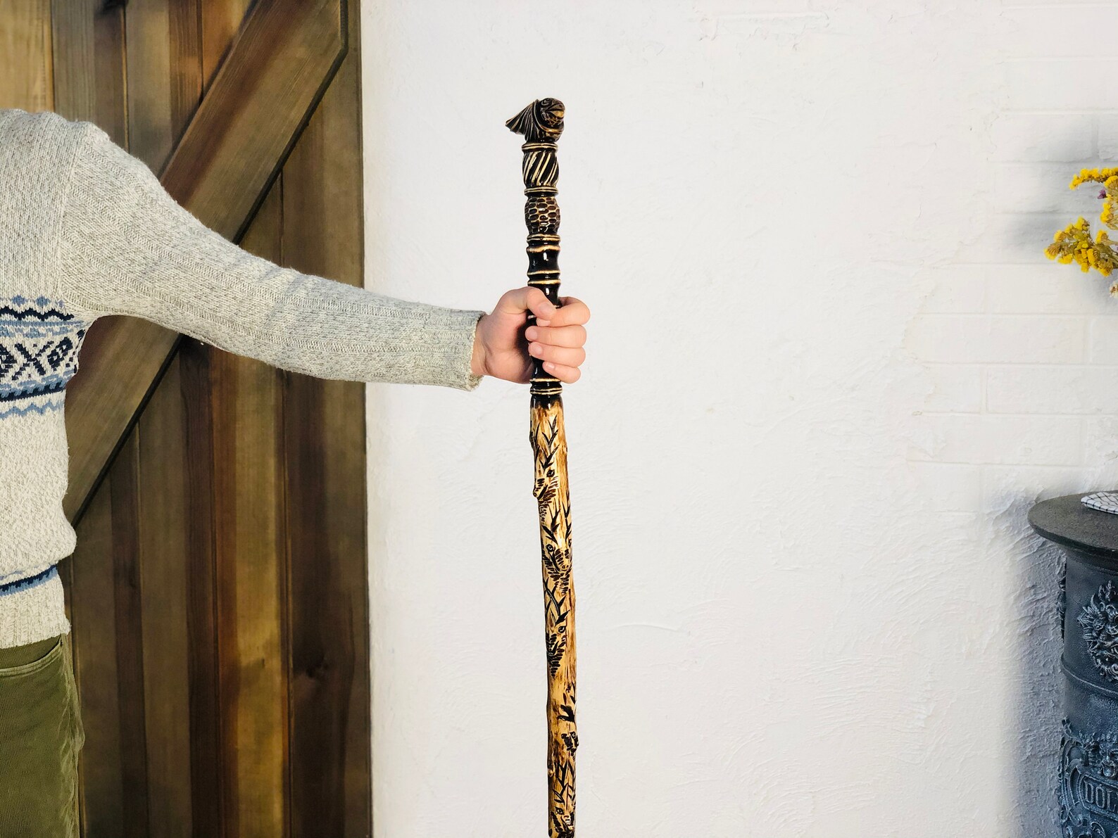Hiking Staff Snake Wizard Staff Snake Hiking Stick Trekking - Etsy