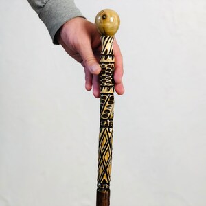 Wood Walking Stick 35 Inch, Wizards Walking Sticks, Mage Walking Stick ...