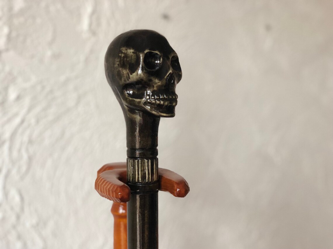 Carved Walking Cane Skull Black Walking Cane for Men Hand - Etsy
