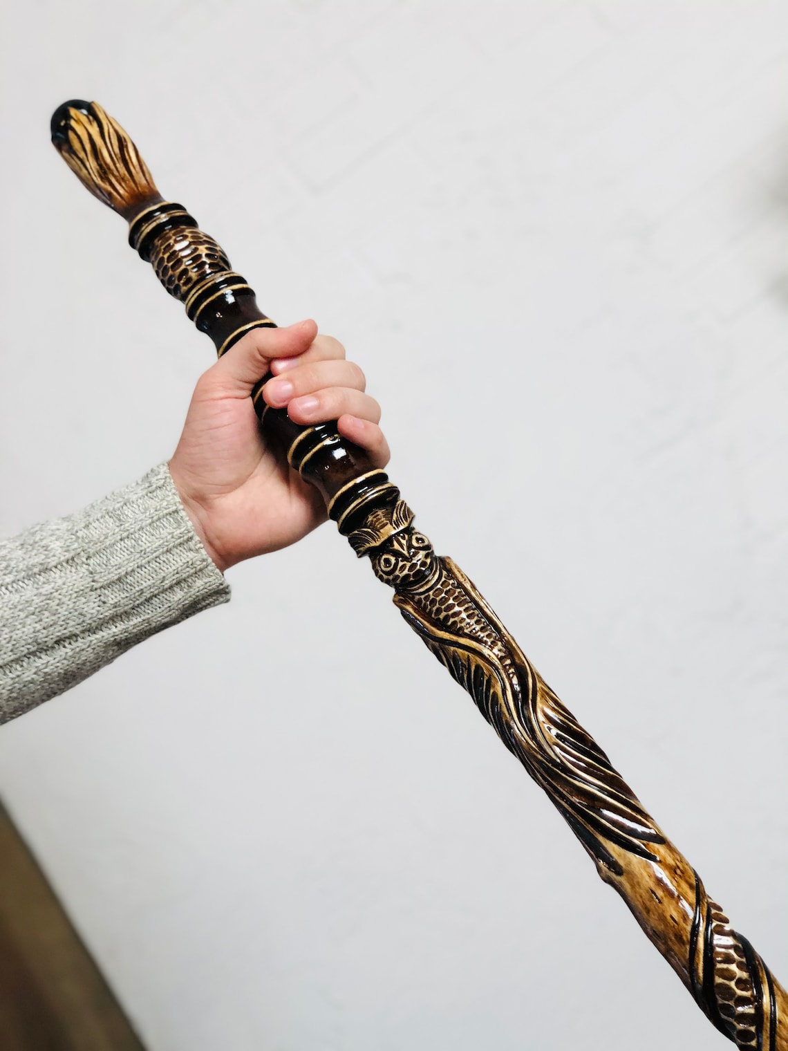 Wanderstab Magierstab Holzwanderstab Zaubererstab - Etsy.de