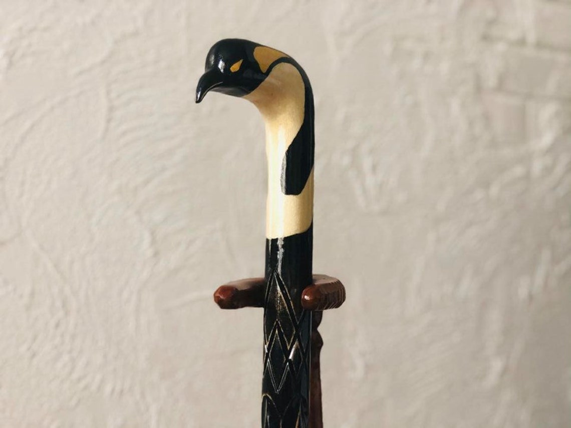 Handcrafted Wooden Penguin Walking Cane: Artisan Design - Etsy