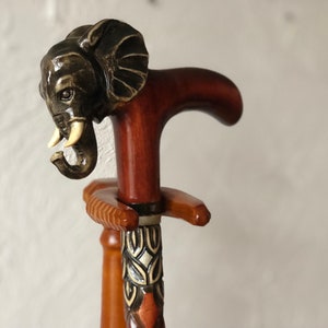 Wood Walking Cane Elephant - Etsy
