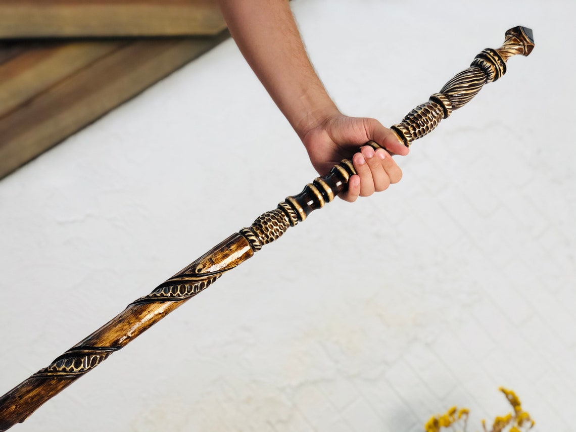 Walking staff Larp staff Wizard staff Hiking staff Mage | Etsy