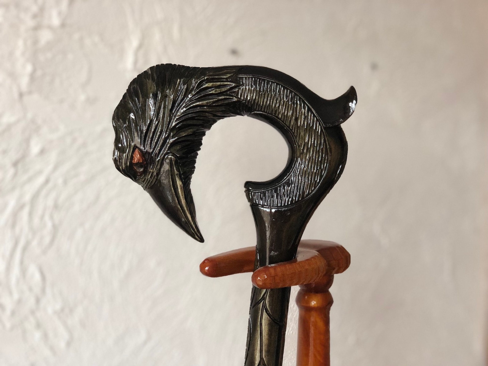 Raven Walking Cane Raven Black Walking Stick Raven Walking | Etsy