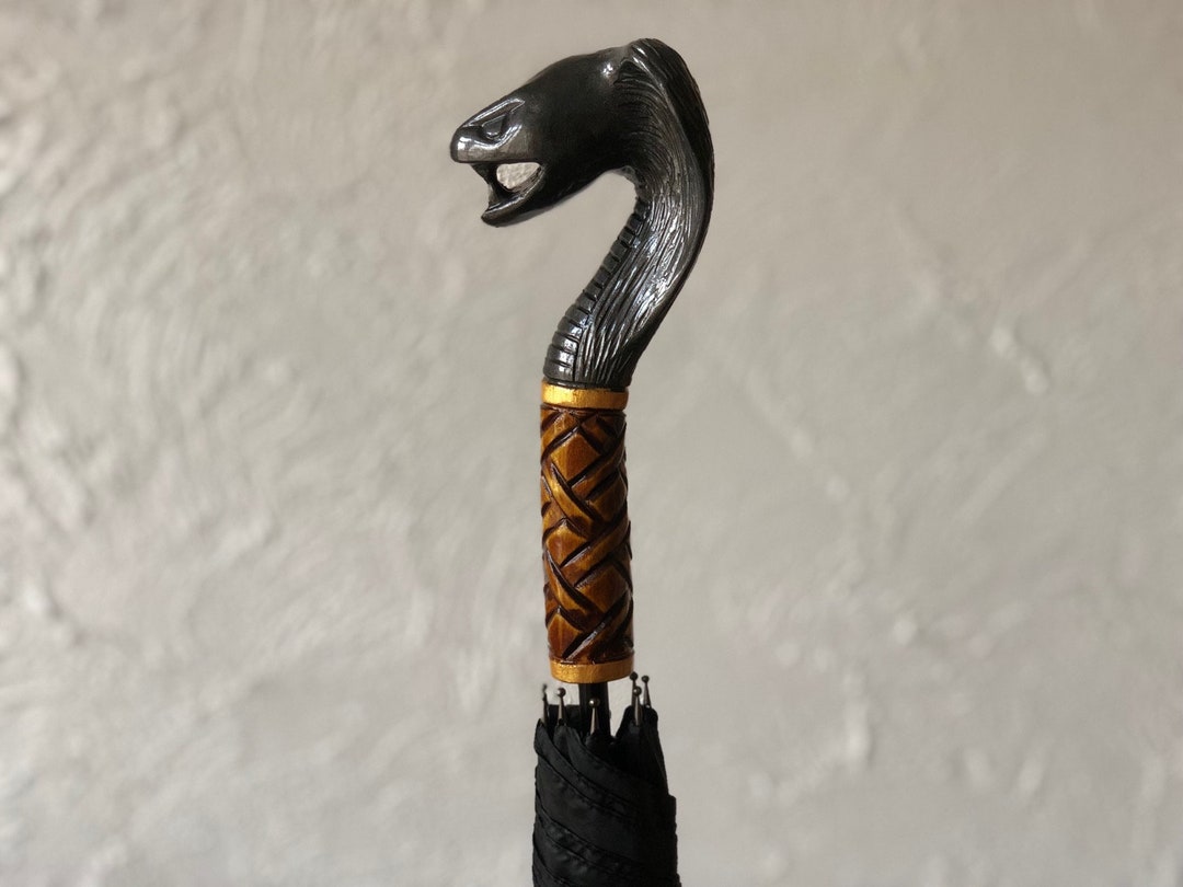 Handmade Snake Umbrella Handle Wood Handle Umbrella Custom Umbrella ...
