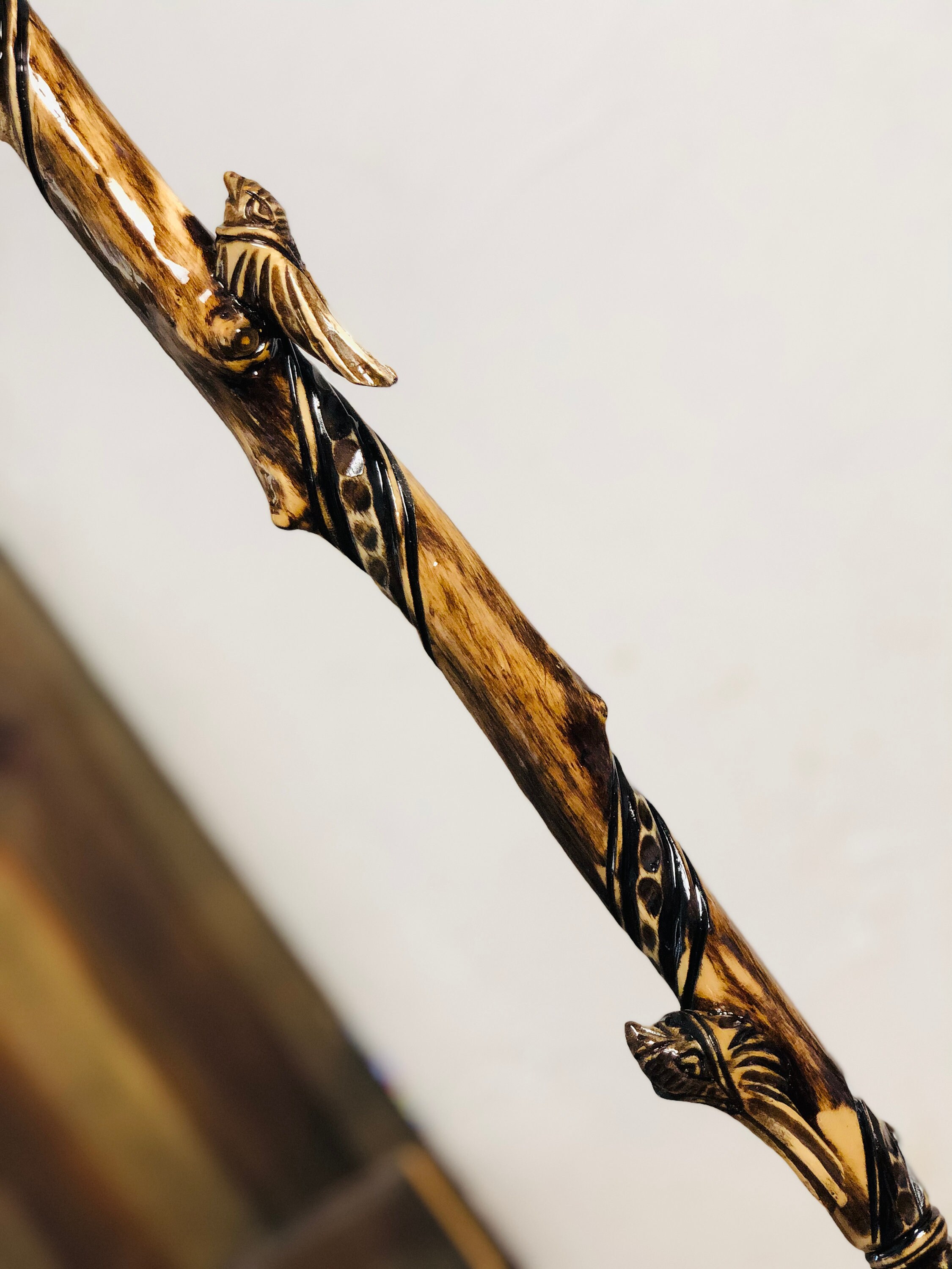 Wooden wizard staff Magic Druid Staff | Etsy