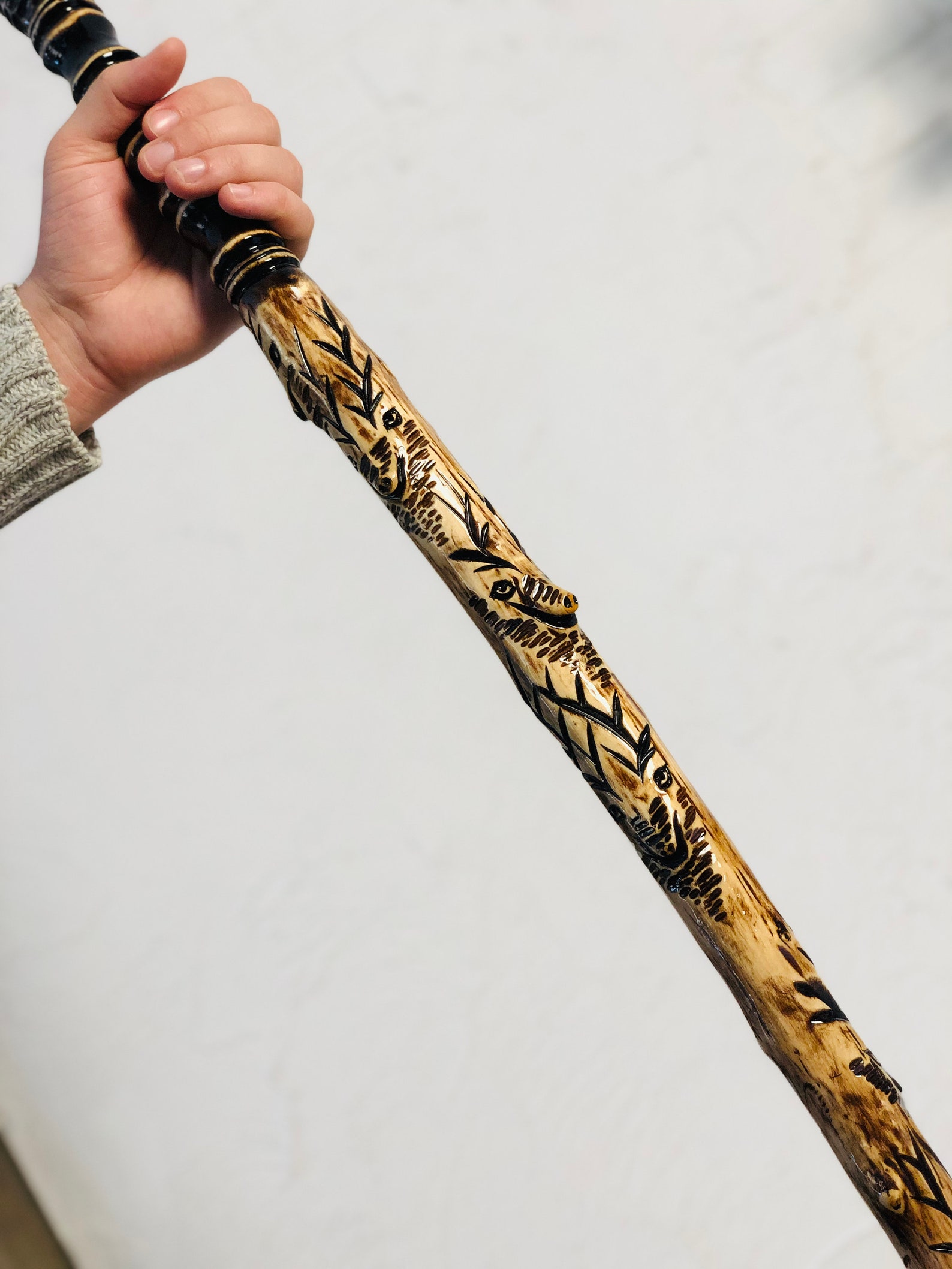 Hiking Staff Snake Wizard Staff Snake Hiking Stick Trekking - Etsy