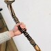 Forest Hiking Stick Bird, Wizard Stick Wooden Staff, Hand Carved Hiking ...