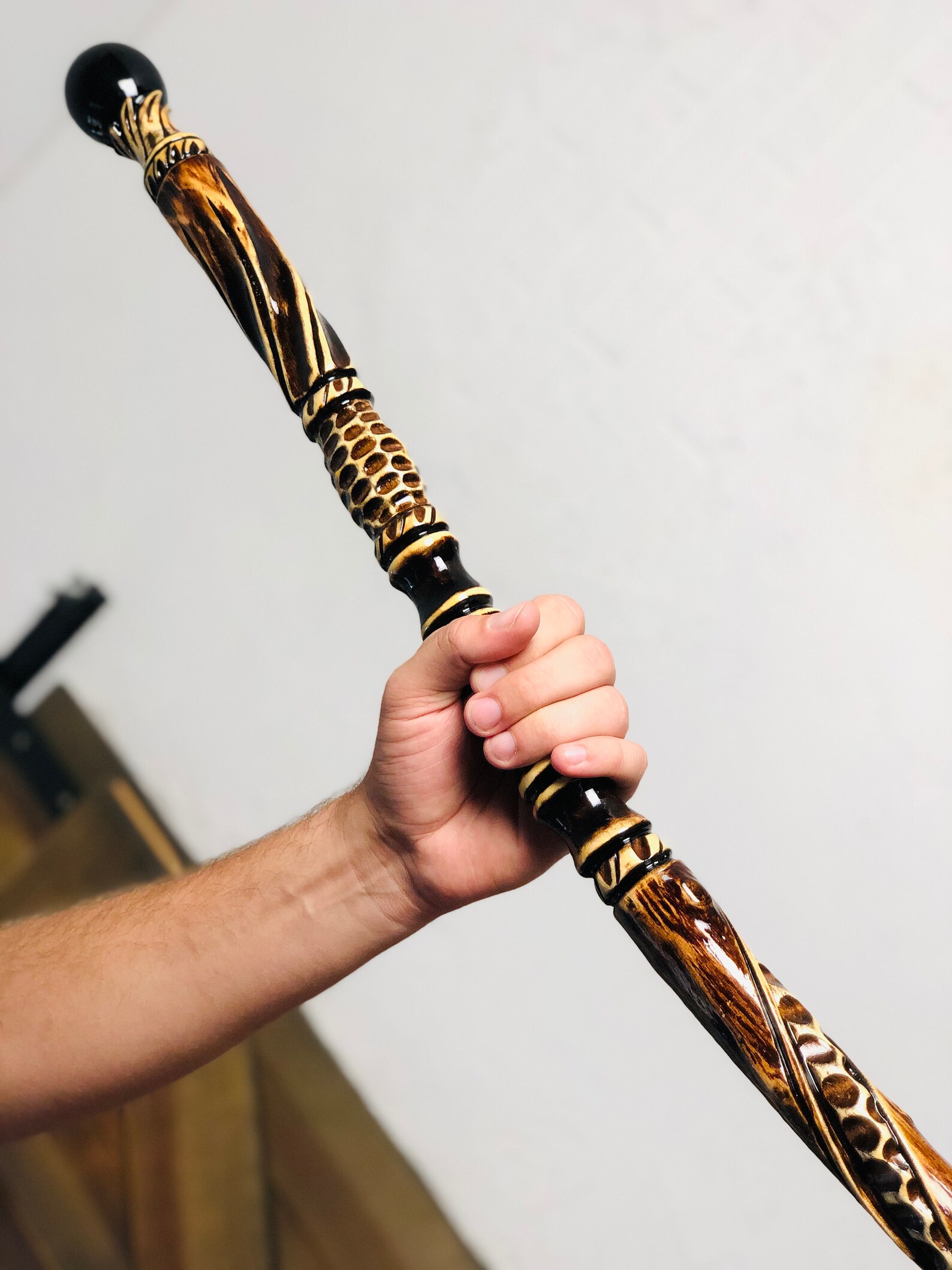 Larp Staff Hiking Pole Wizard Staff Hiking Staff Mage - Etsy
