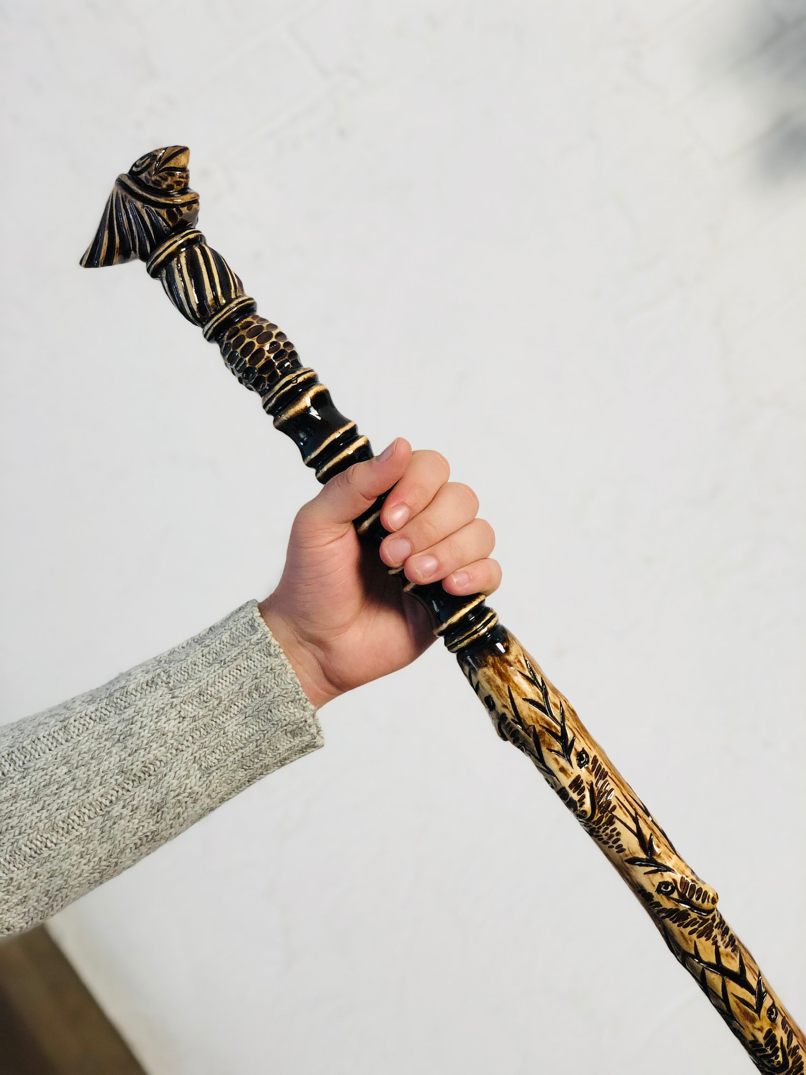 Hiking Staff Snake Wizard Staff Snake Hiking Stick Trekking - Etsy