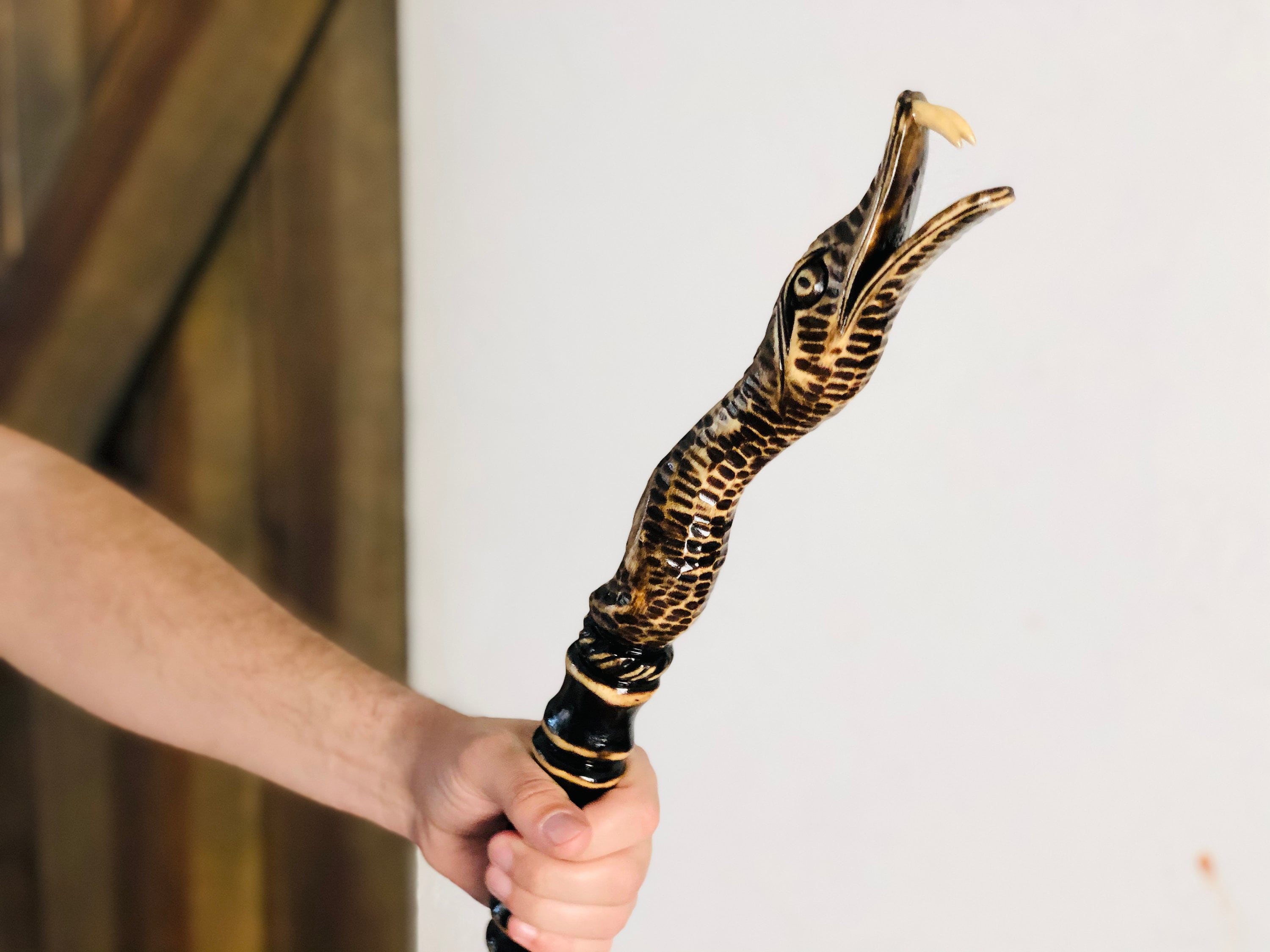 Wizard walking stick Wizard staff Wooden hiking staff Larp | Etsy