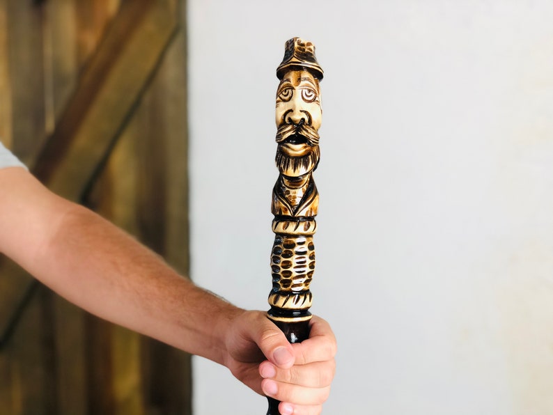 Fantasy Staff Wood Carving Staff Ceremonial Staff Wood - Etsy
