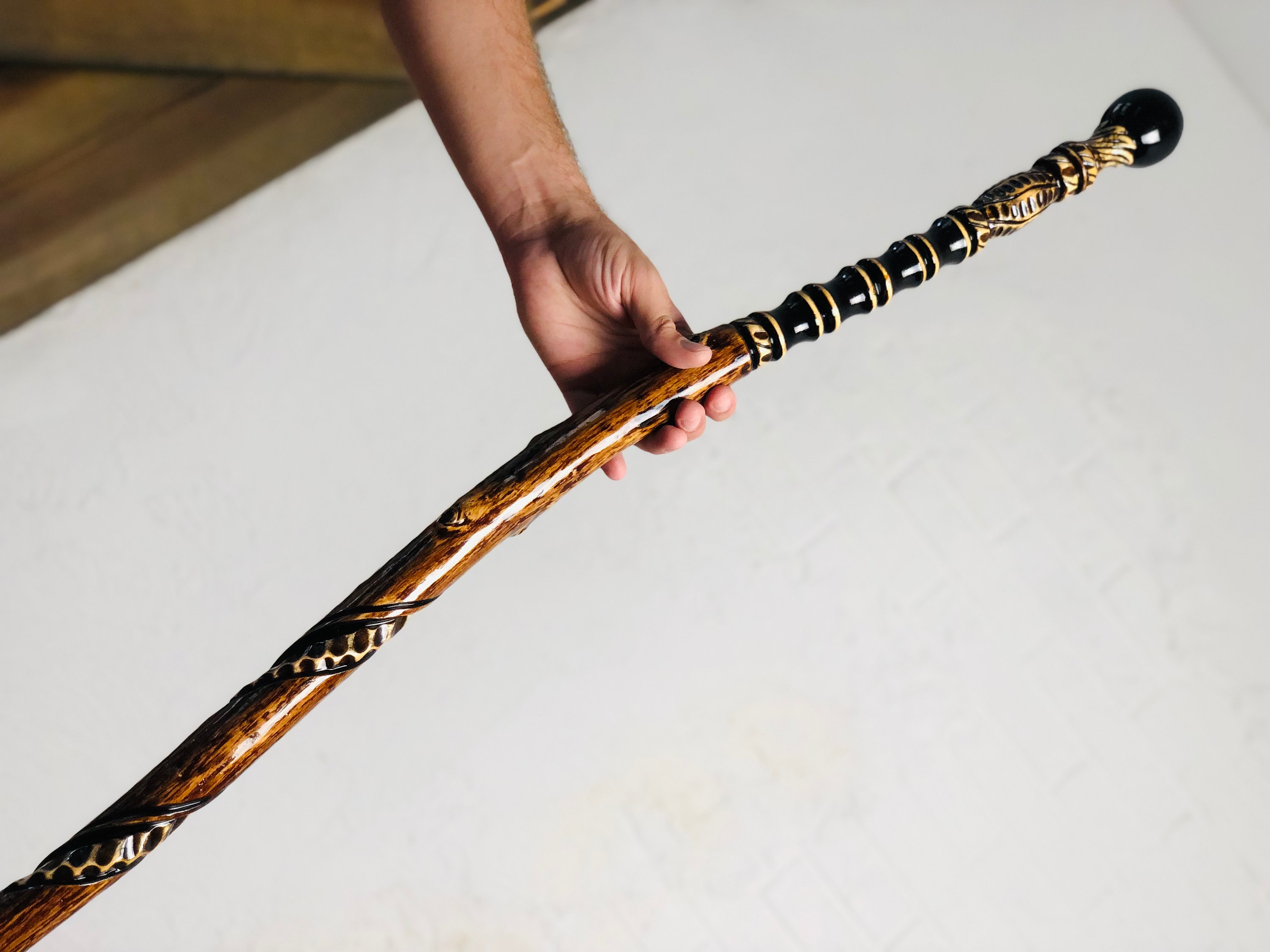 Wooden Staff Wizard Staff Rune Staff | Etsy