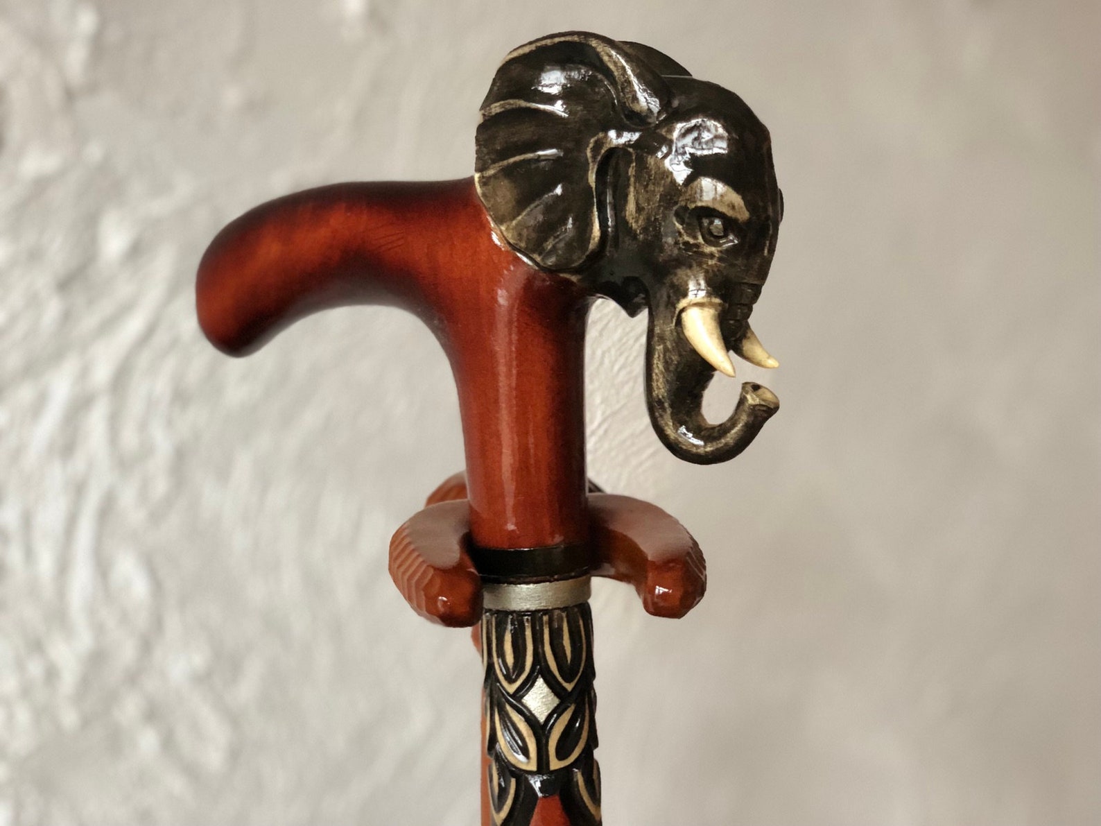 Wood Walking Cane Elephant - Etsy