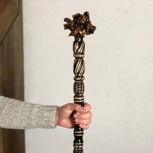 Wooden hiking staff Wizard staff Handmade mage staff Carved | Etsy