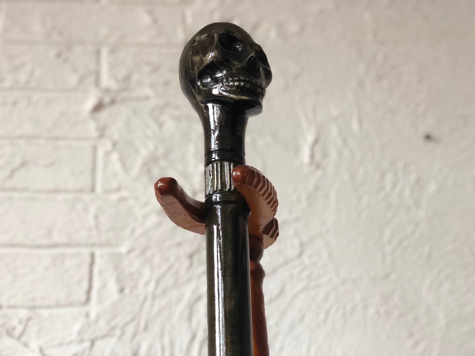 Carved Walking Cane Skull Black Walking Cane for Men Hand | Etsy