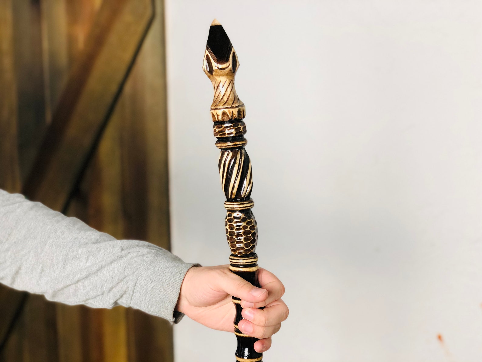 Mage Staff Wooden Hiking Stick Wizard Staff Handmade - Etsy