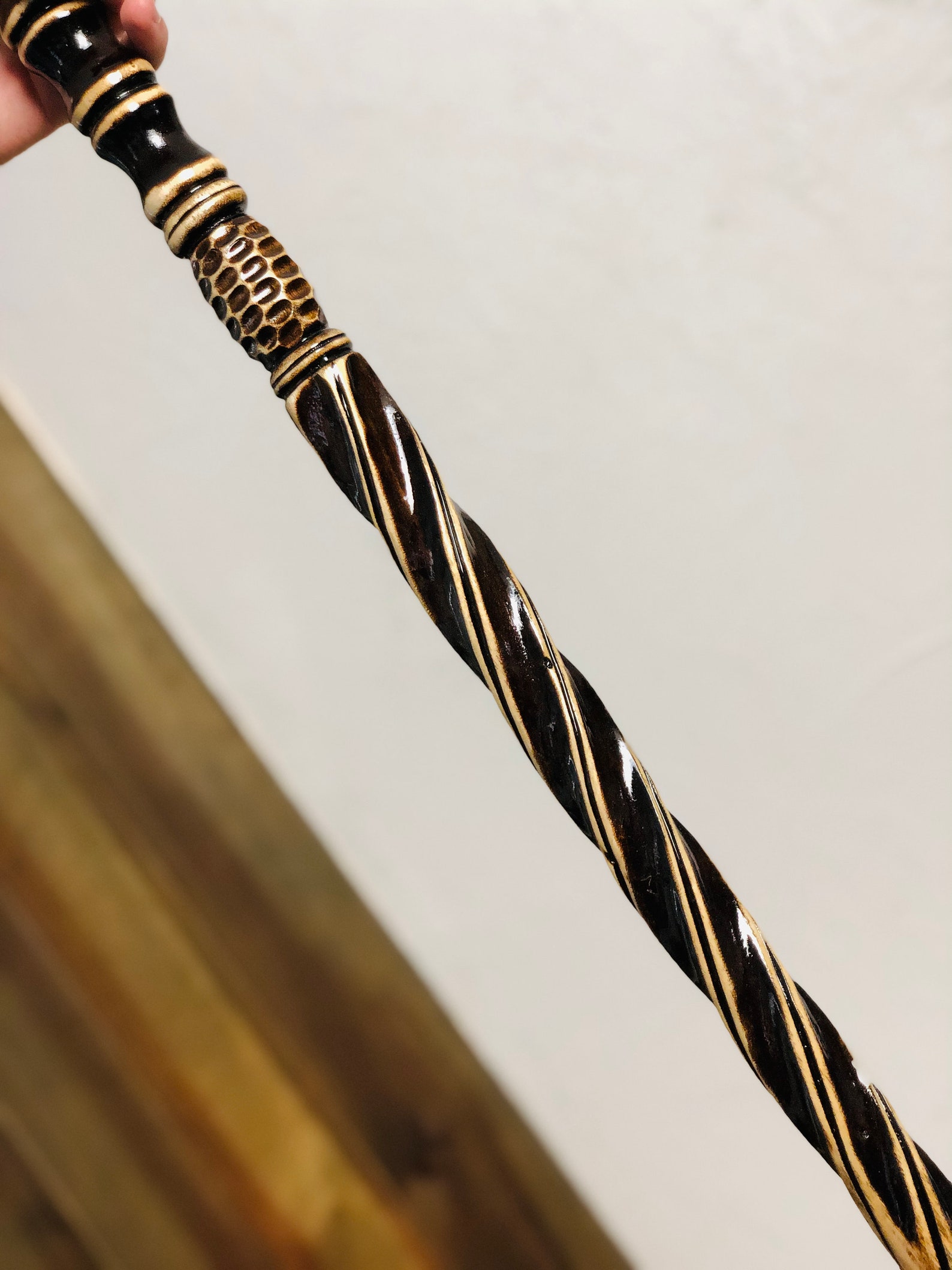 Mage Staff Wooden Hiking Stick Wizard Staff Handmade - Etsy