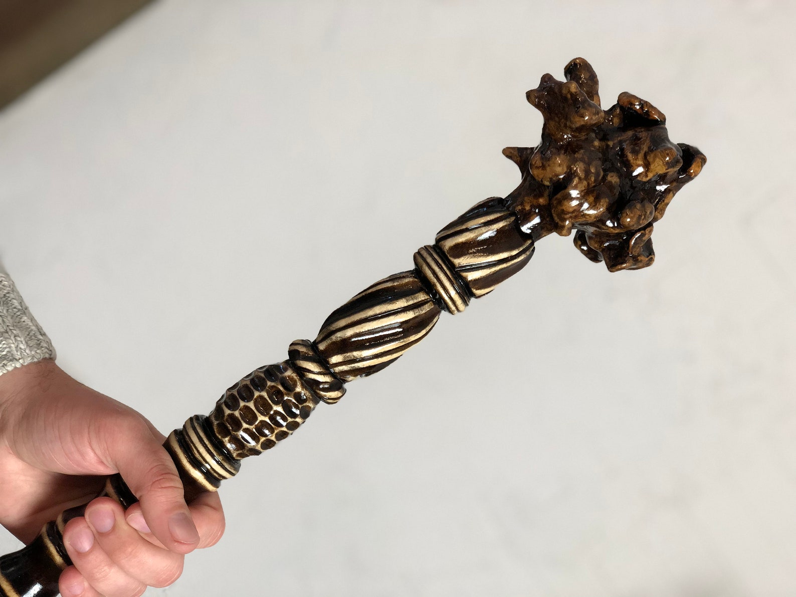 Wooden hiking staff Wizard staff Handmade mage staff Carved | Etsy