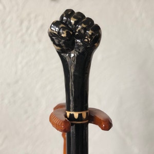 Walking Cane Fist Wakking Stick Fist Cane Carved Walking Stick Handmade ...