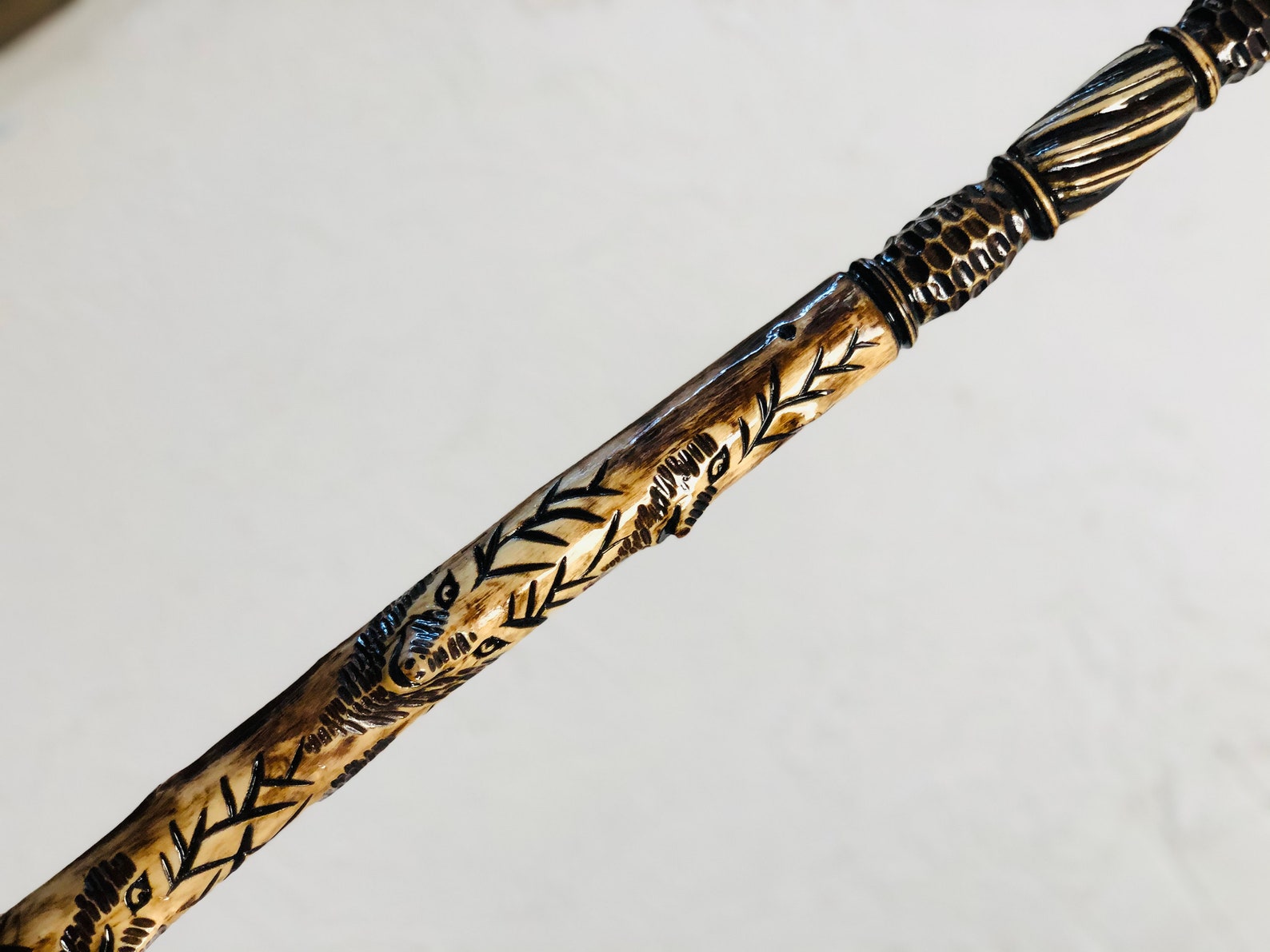 Mage staff wooden hiking stick wizard staff handmade | Etsy