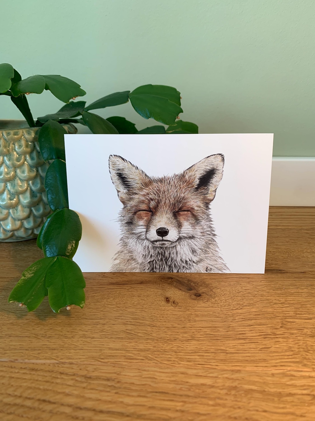 Postcard Fox, Illustration - Etsy