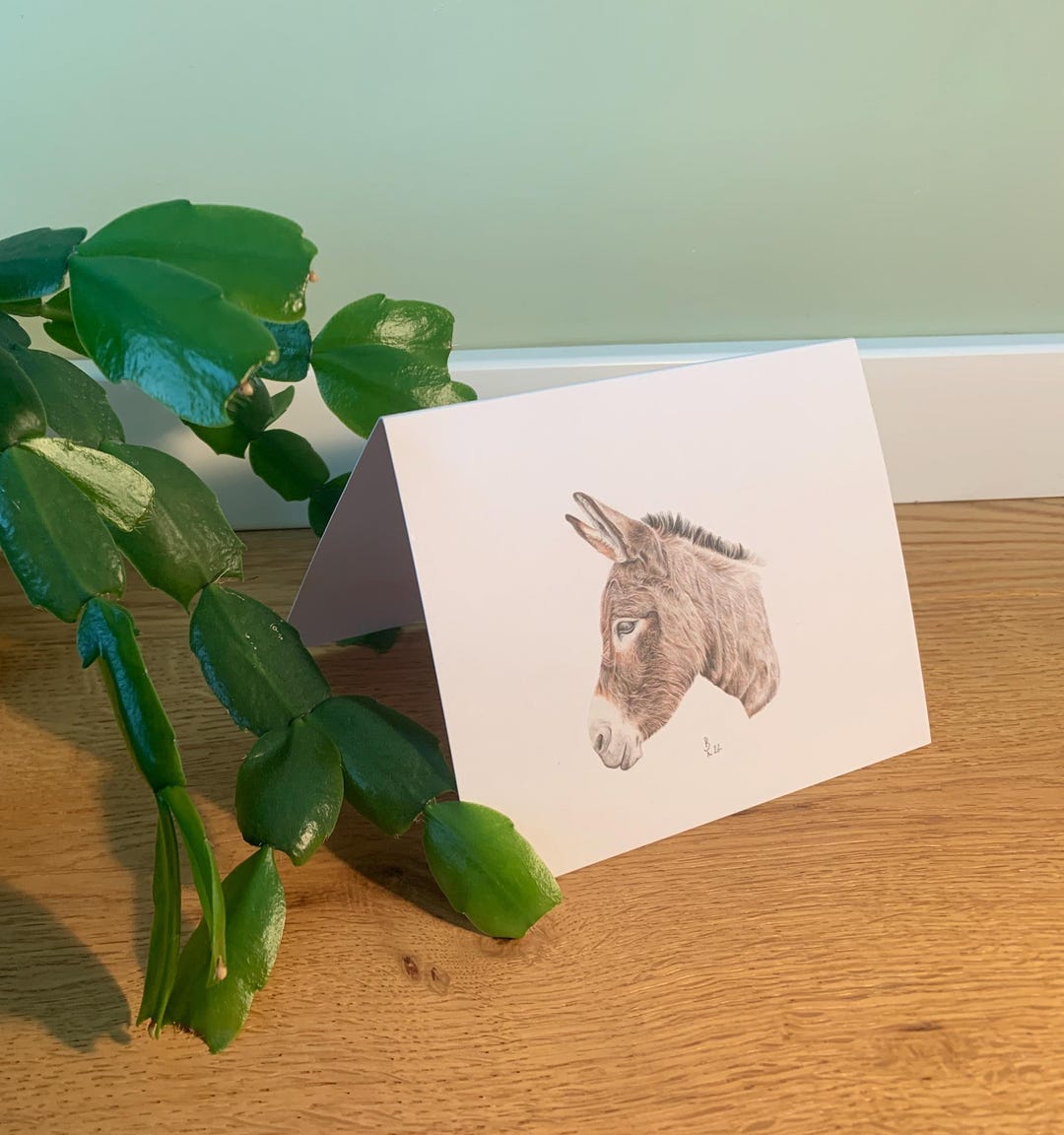 Folding Card/folding Card Donkey, Illustration - Etsy