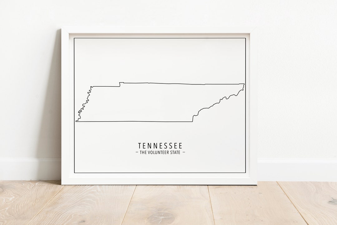 Tennessee State Print, Instant Download, Tennessee Outline, State Wall ...