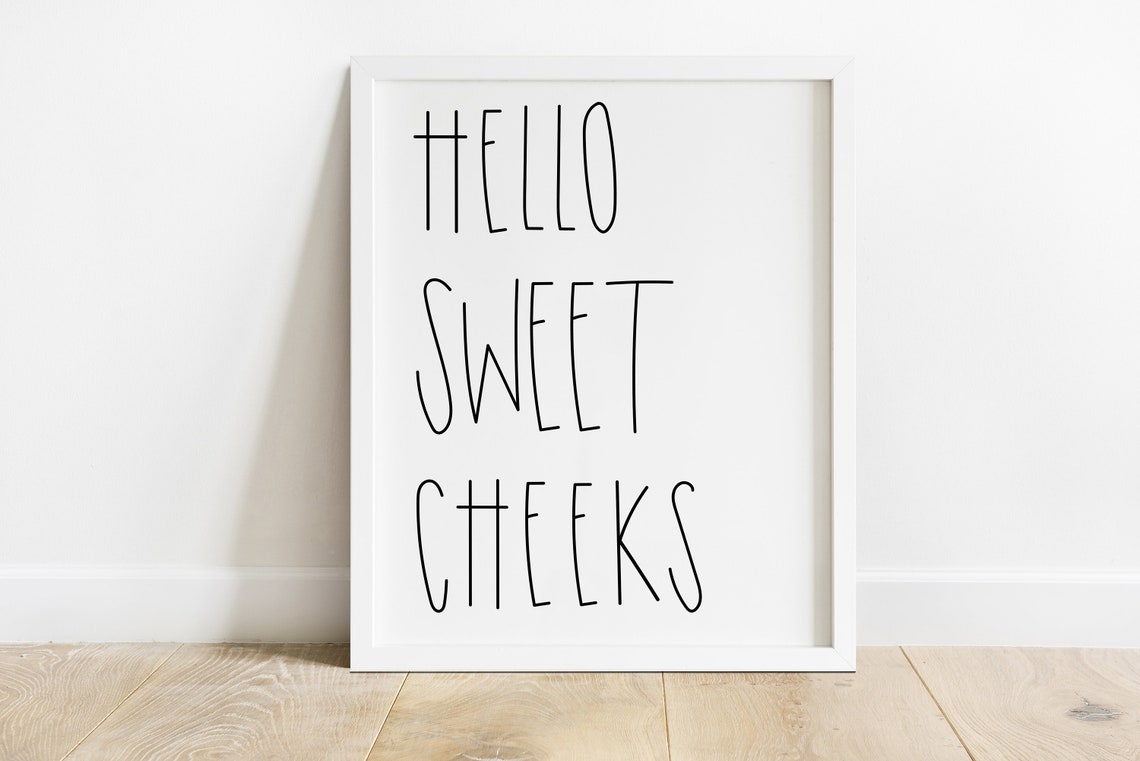 Hello Sweet Cheeks Bathroom Printable Digital Download - Etsy
