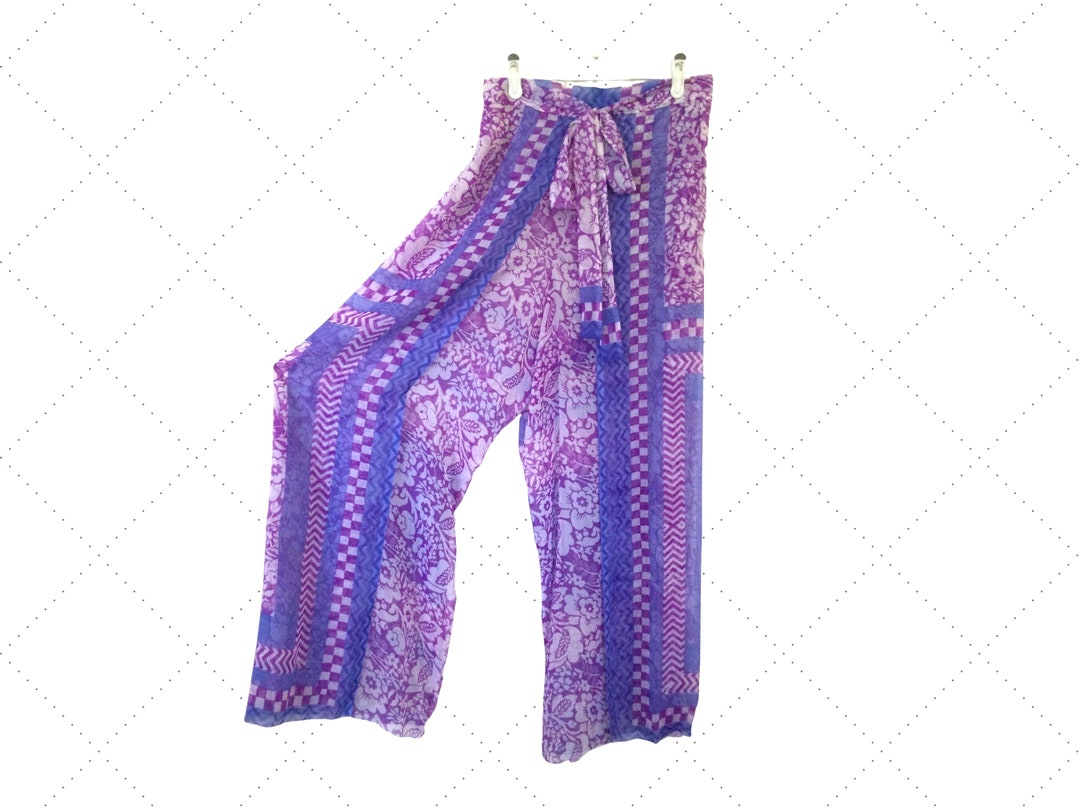 Hippie Wrap Pants, Boho Beach Pants, up Cycled Handmade Pants ...