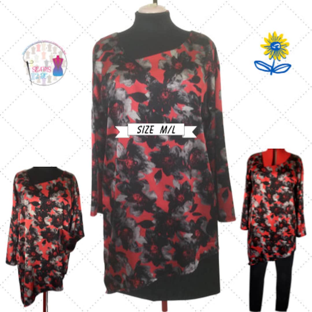 Red and Black Tunic, Back to School Classy Tunic, 90s Style A ...