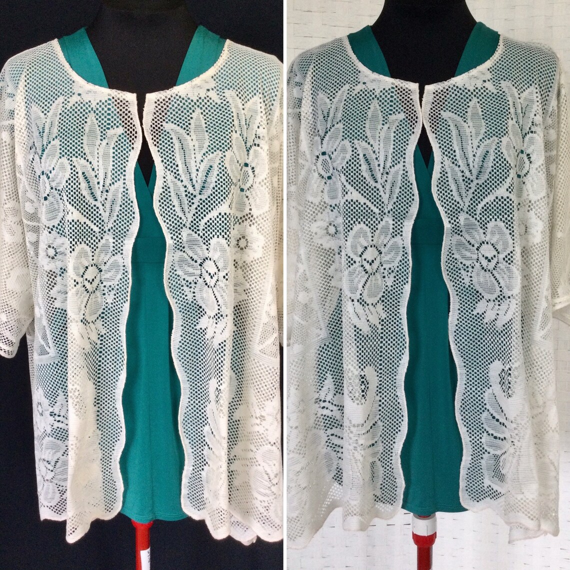 Lace Kimono Repurposed Lace Tablecloth Coverup Lace Layering - Etsy Canada