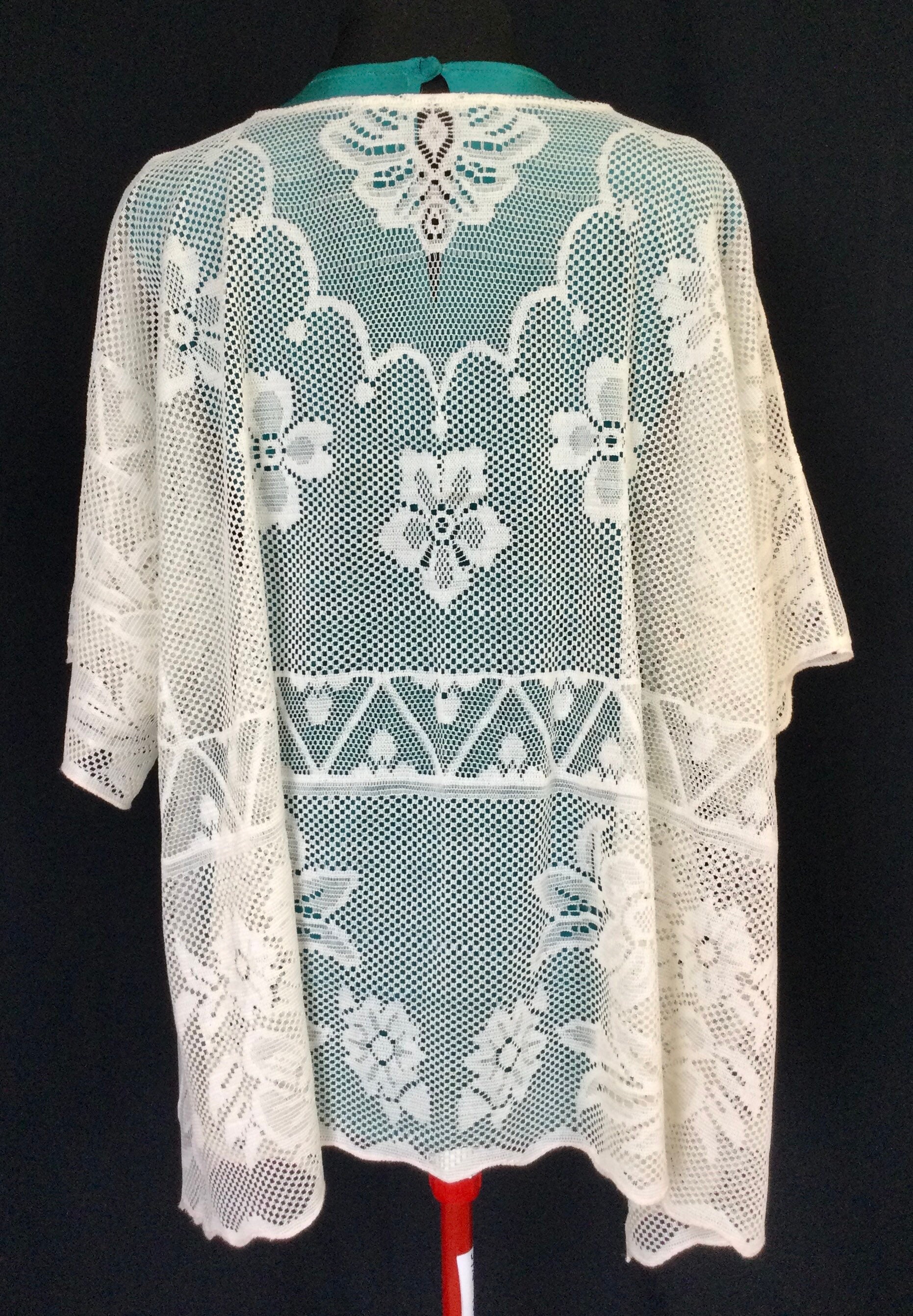 Lace Kimono Repurposed Lace Tablecloth Coverup Lace Layering | Etsy