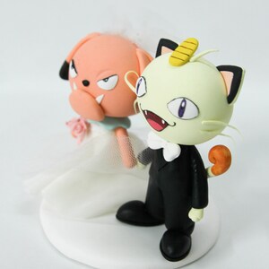 Pokemon Wedding Cake Topper, Snubbull and Meowth Wedding Cake Topper ...