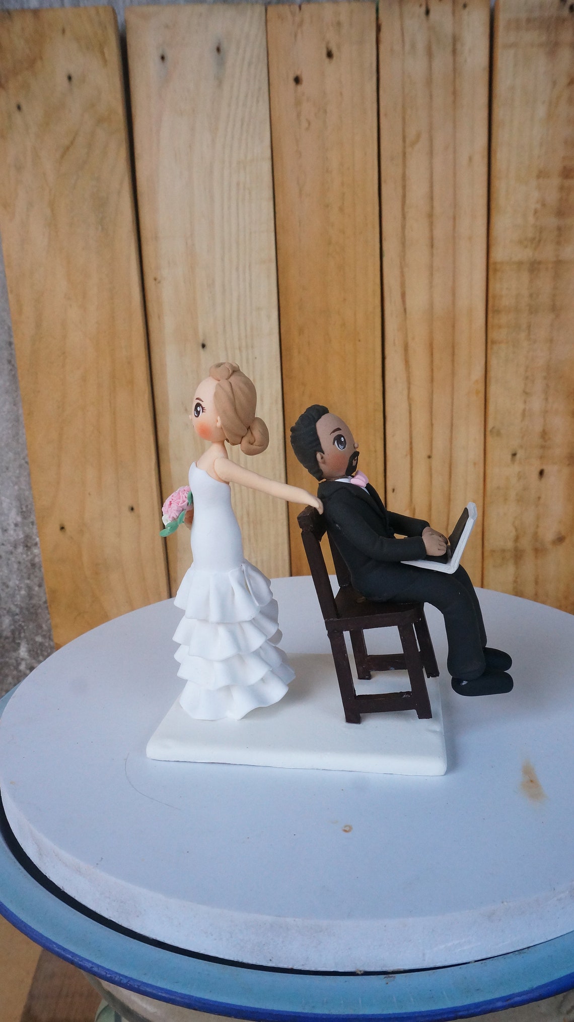 Funny Wedding Cake Topper Gamer Wedding Clay Doll Bride Drag - Etsy