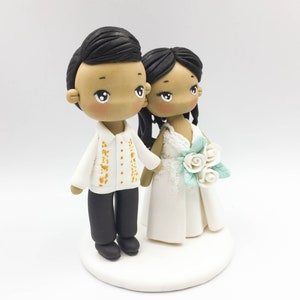 Filipino Wedding Cake Topper, Barong Wedding Cake Topper, Small Wedding ...
