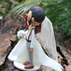 Beautiful Wedding Cake Topper Clay Doll Bride and Groom Clay Figures ...