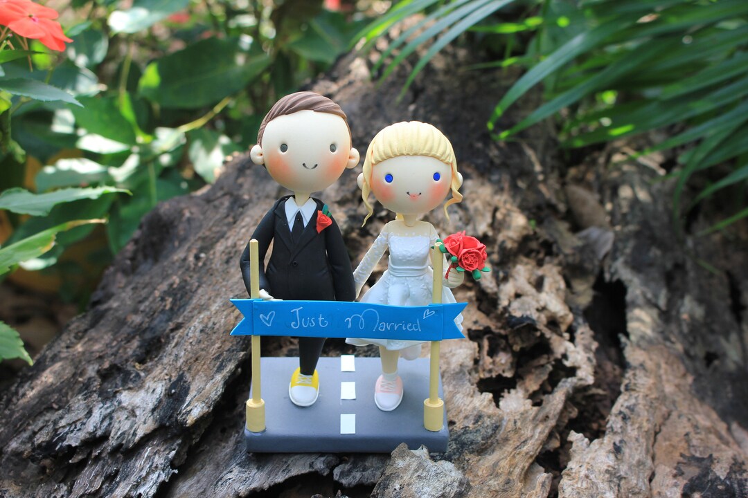Marathon Wedding Cake Topper Clay Doll Marathon Runner Wedding Clay ...