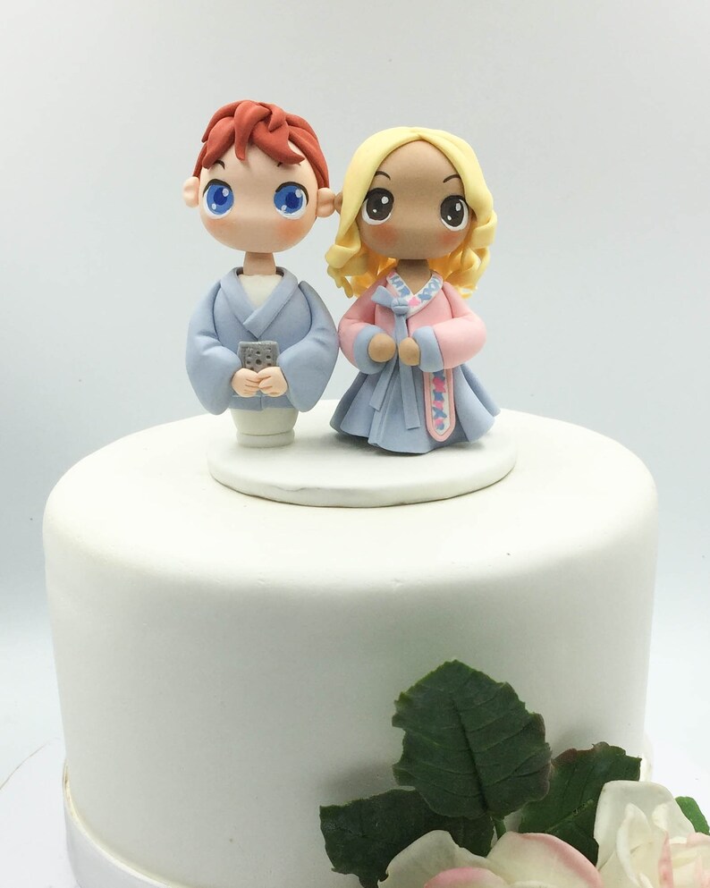 Hanbok Wedding Cake Topper Korean Bride & Groom Wedding Cake - Etsy