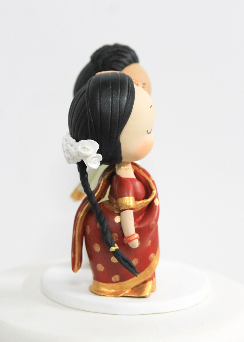 Indian Wedding Cake Topper Sari Wedding Topper Custom - Etsy