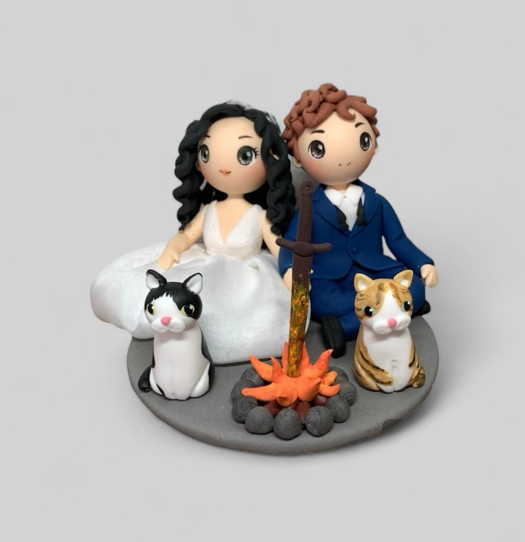 Custom Game Commission Wedding Cake Topper, Bonfire Wedding Cake Topper ...