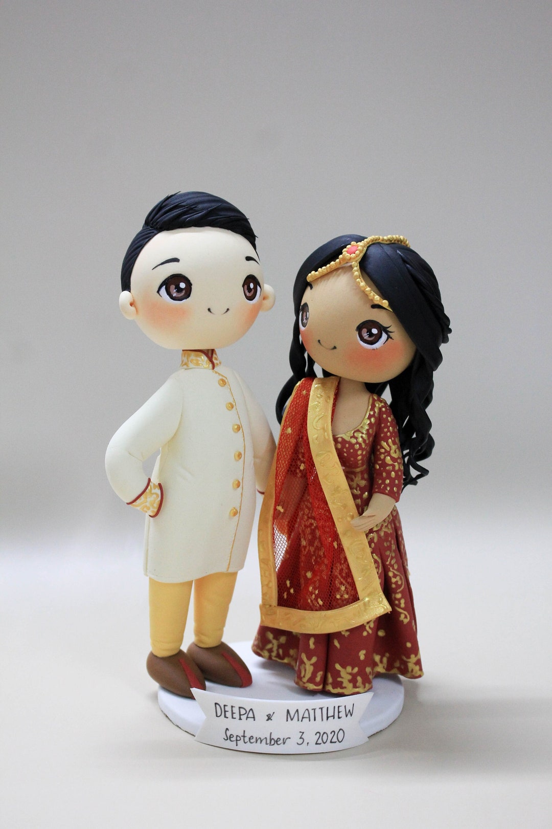 Handmade Indian Wedding Cake Topper: Saree Bride & Groom - Etsy